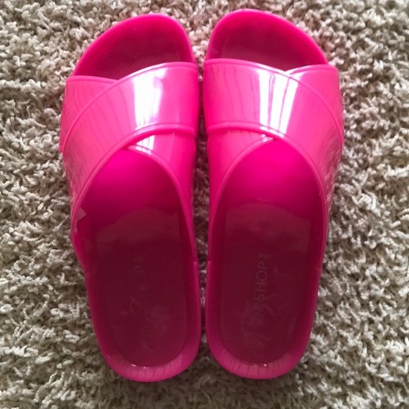 Topshop | Shoes | Hot Pink Slides | Poshmark